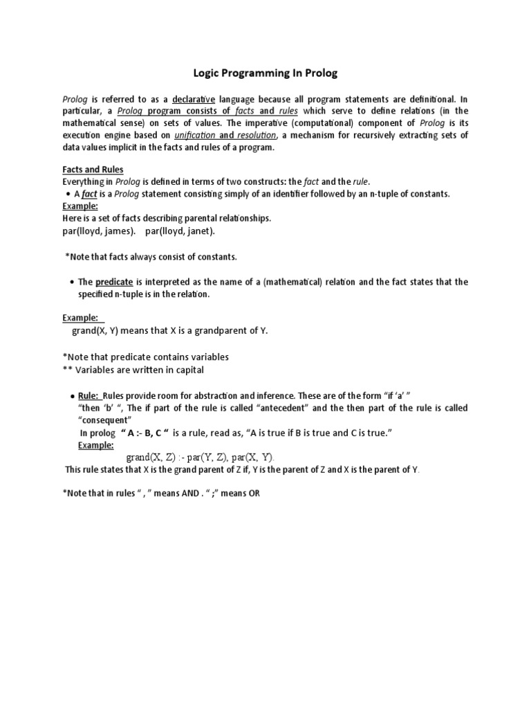 Logic Programming In Prolog Par Lloyd James Par Lloyd Janet Download Free Pdf 