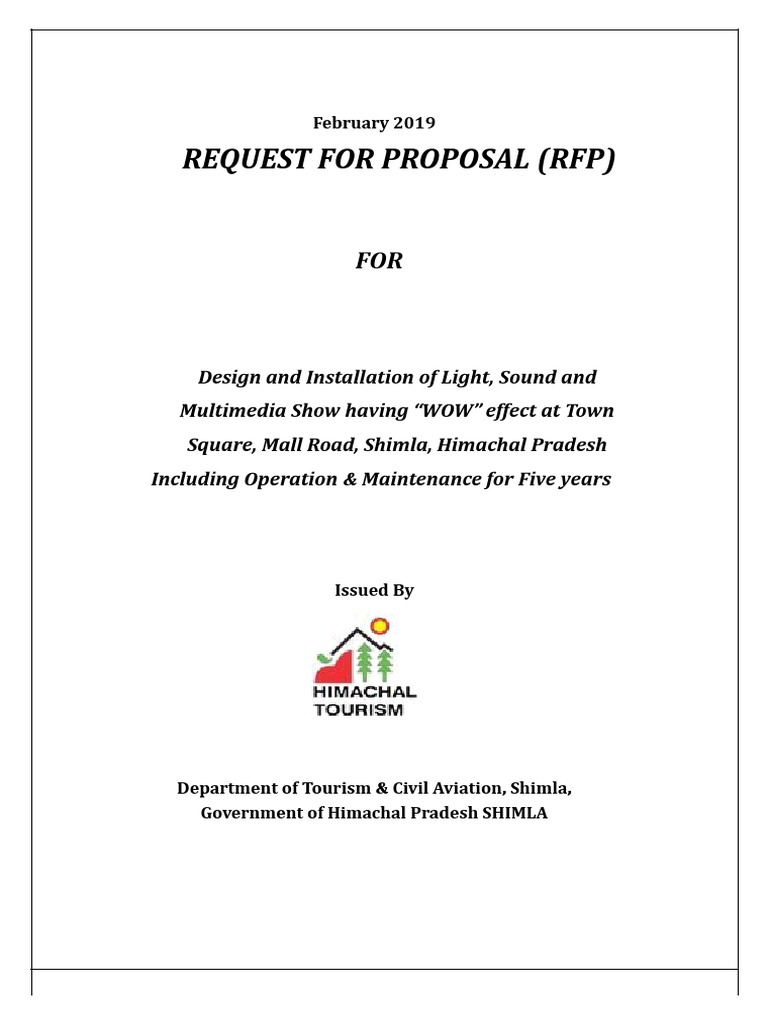 RFP For Design Installation of Light Sound and Multimedia Show Having ...