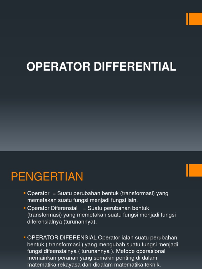 Operator Differential | PDF | Metode & Bahan Ajar | Komputer