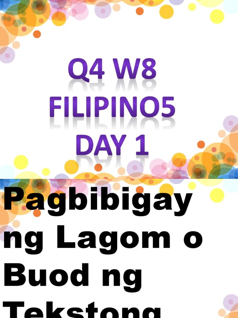Filipino 5 Quarter 4 Week 8 D1-5 | PDF