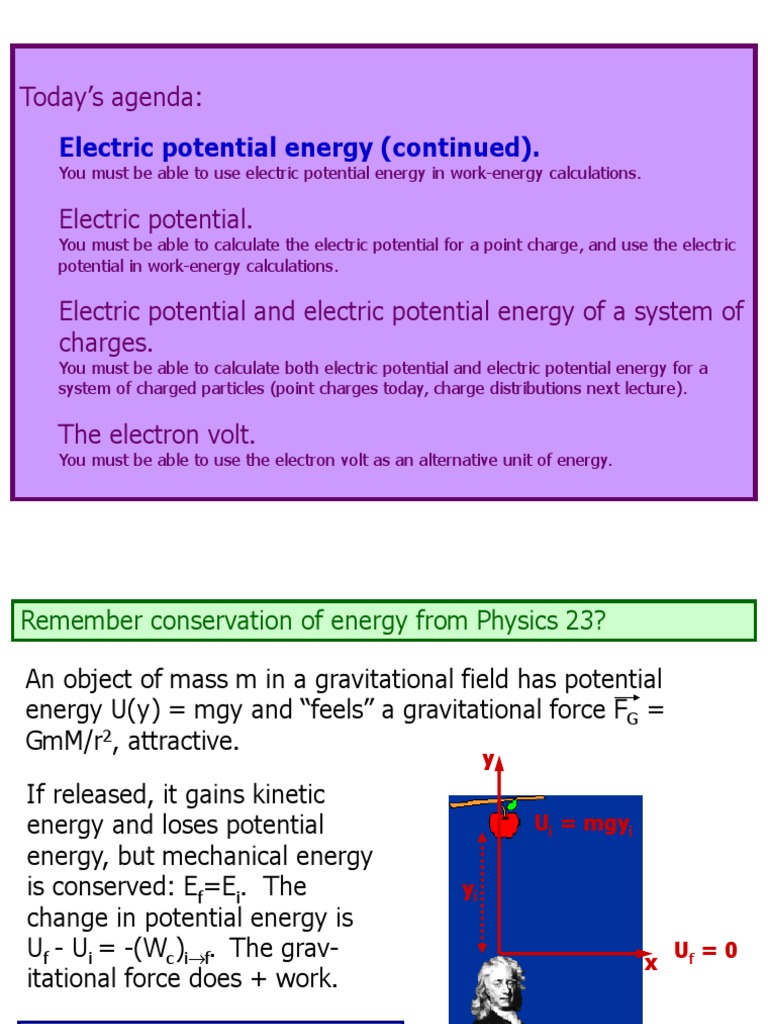 Lecture05 Part 2 Work and Electric Potential Energy | PDF | Potential ...