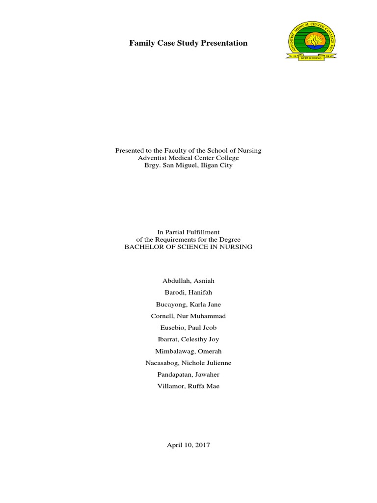 Family Case Study in Nursing Education | PDF