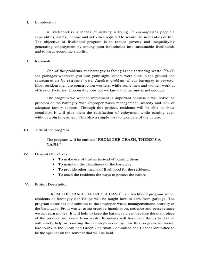 Livelihood Program | PDF | Poverty | Poverty & Homelessness