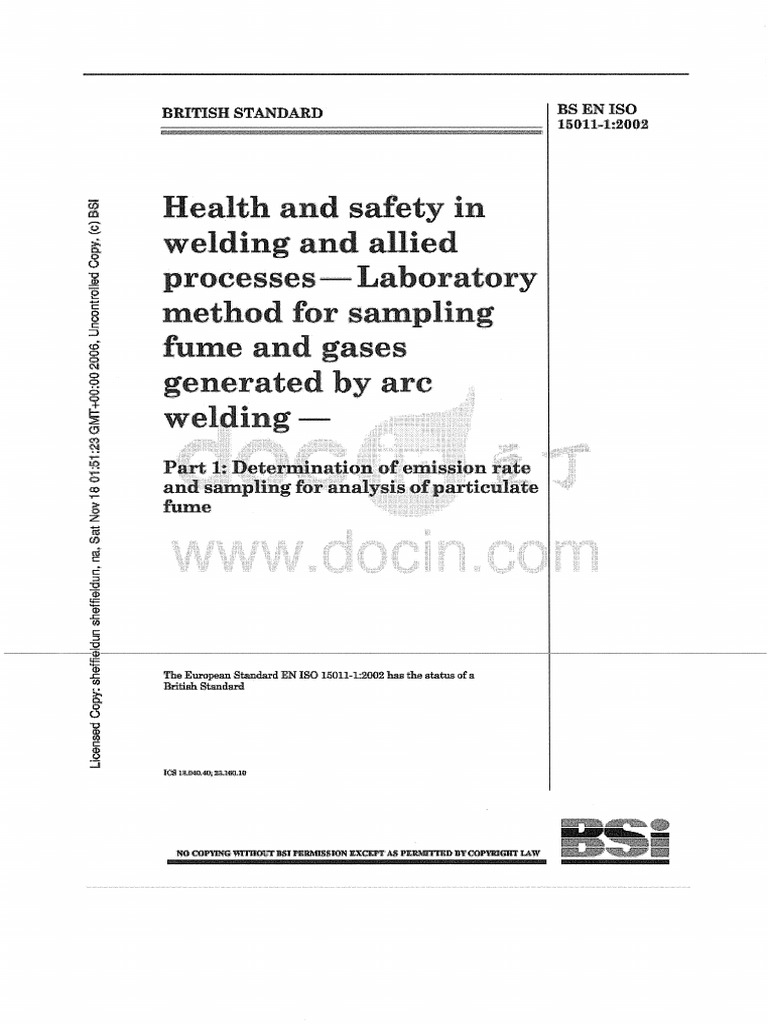 BS en Iso 15011-1 - 2002 | PDF