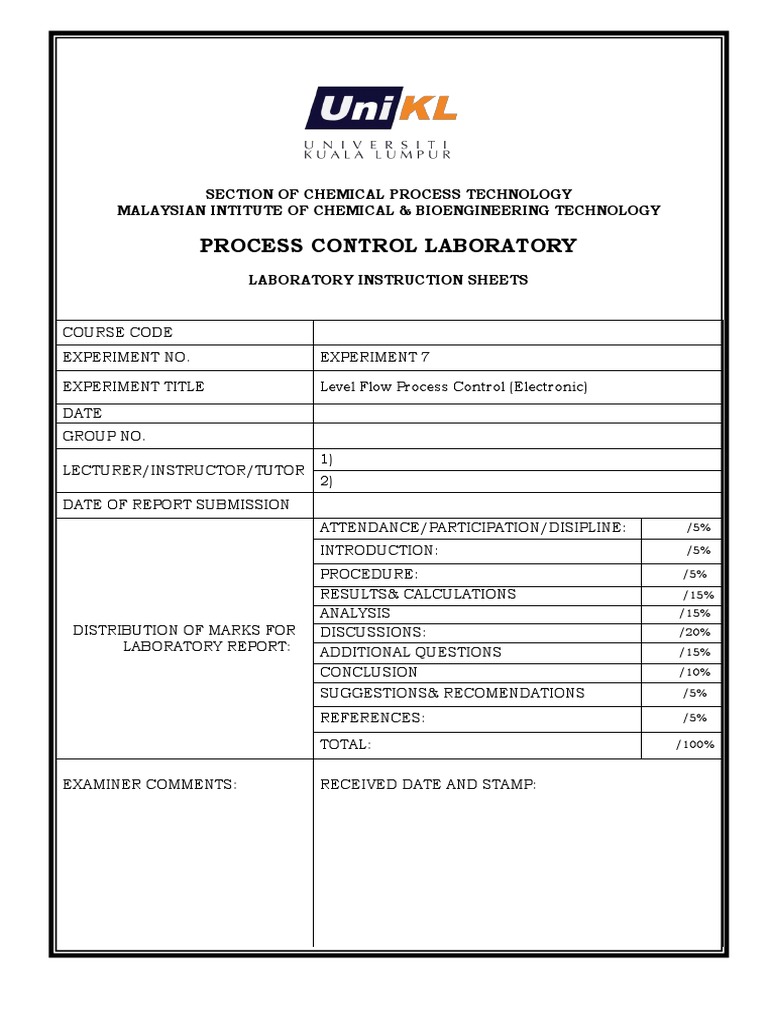 Lab Manual Exp 6 - Liquid Level Flow Process Control (Electronic) | PDF | Process Control | Valve