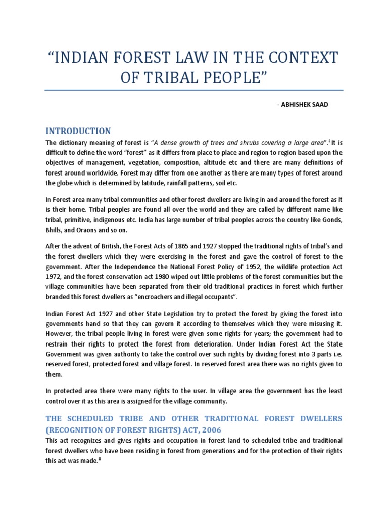 Forest Rights Act and Tribal Communities | PDF | Forests ...