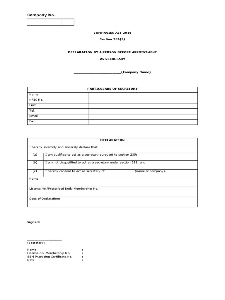 Declaration by Person | PDF
