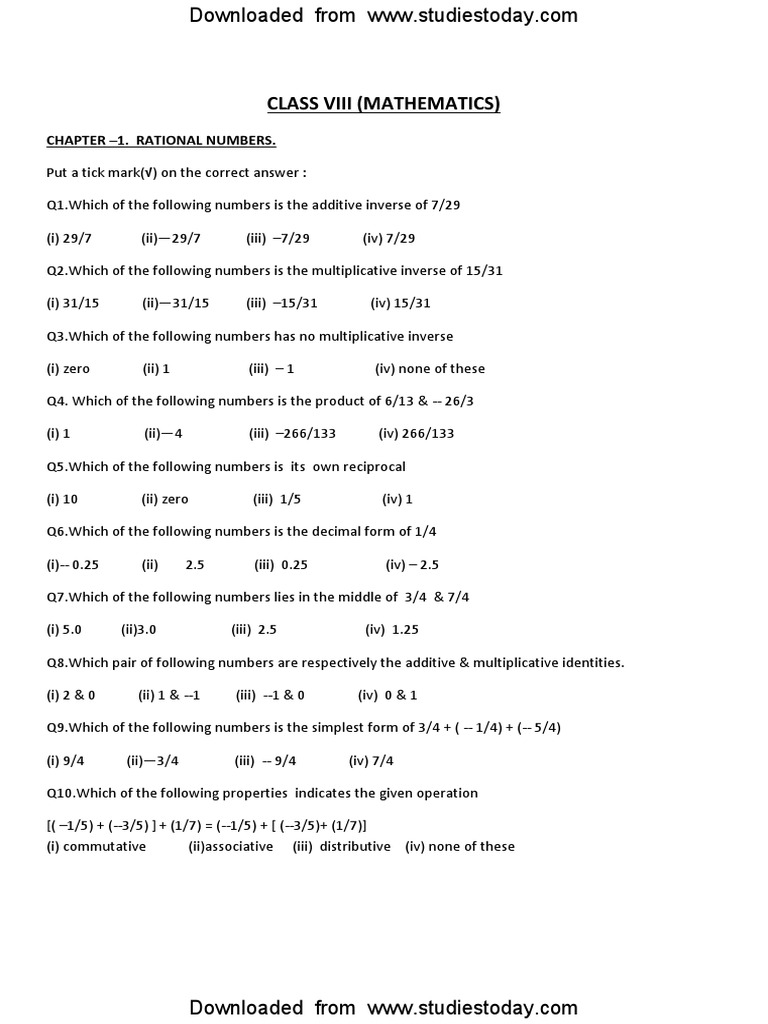 CBSE Class 8 Maths MCQs - All Chapters PDF | PDF | Area | Triangle