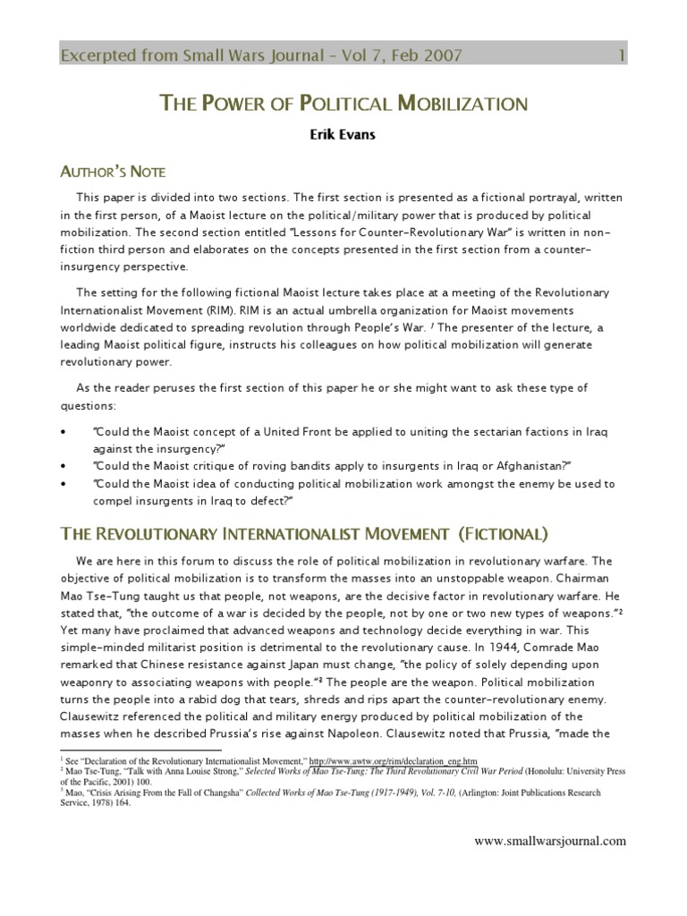 Power of Political Mobilization | PDF | Mao Zedong | Deng Xiaoping