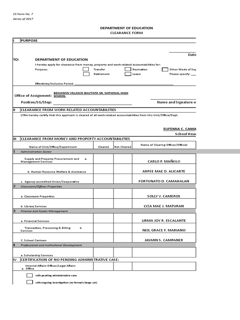 CS FORM 7 Clearance | PDF | Economies | Government