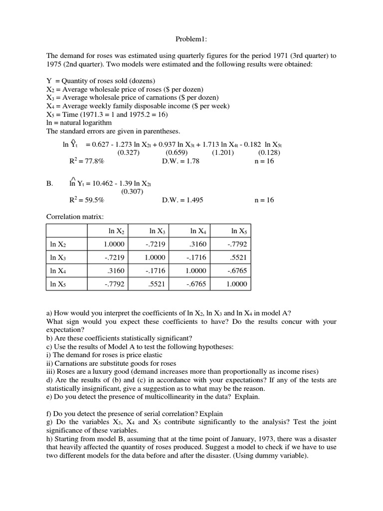 Examples Econometrics Pdf Coefficient Of Determination F Test