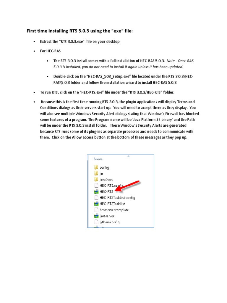 Installing RTS 3.0.3 and HEC-RAS 5.0.3 | PDF | Directory (Computing ...