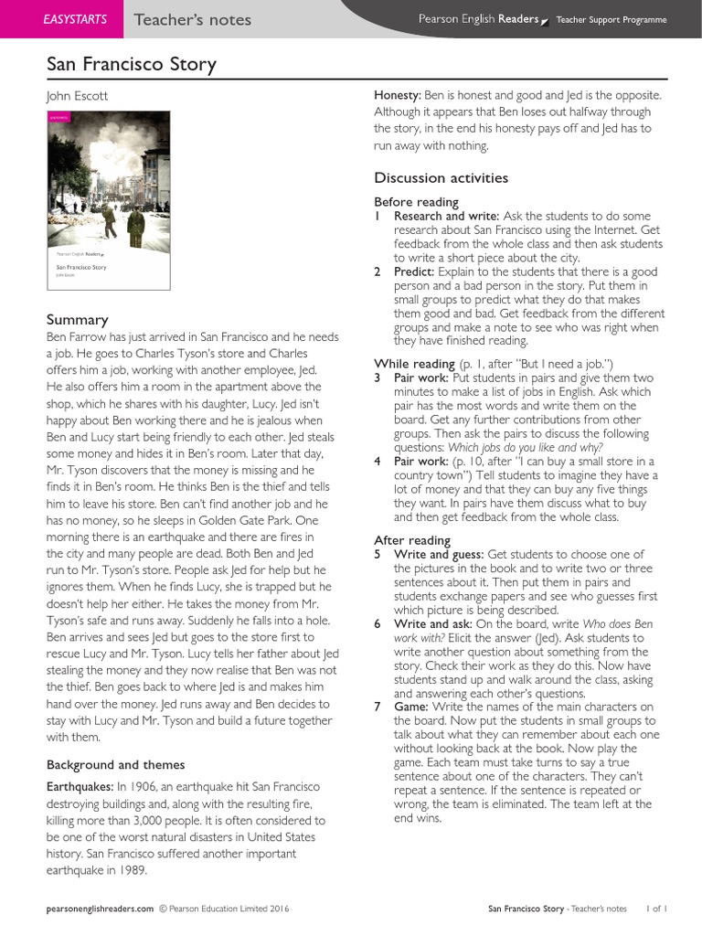 San Francisco Story - Teacher's Notes | PDF