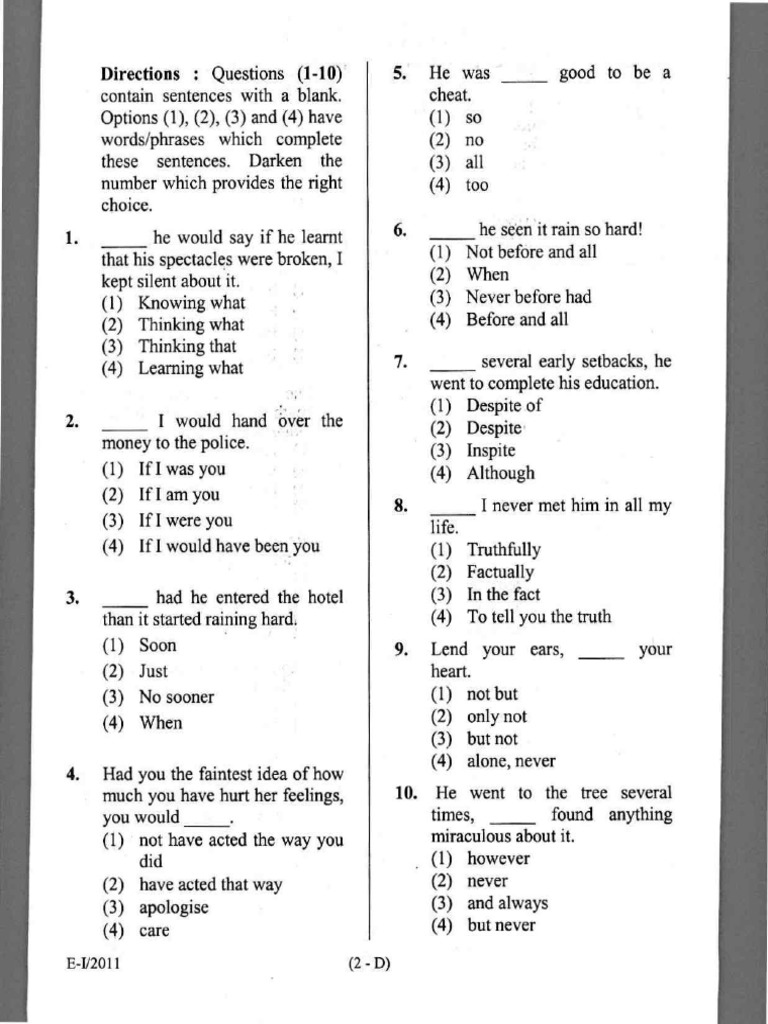 Edited General English Question Paper Part 1 | PDF | Religion And Belief