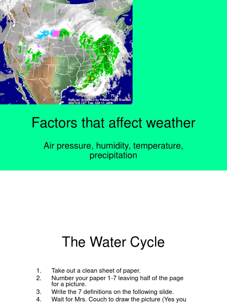 Factors That Affect Weather: Air Pressure, Humidity, Temperature ...