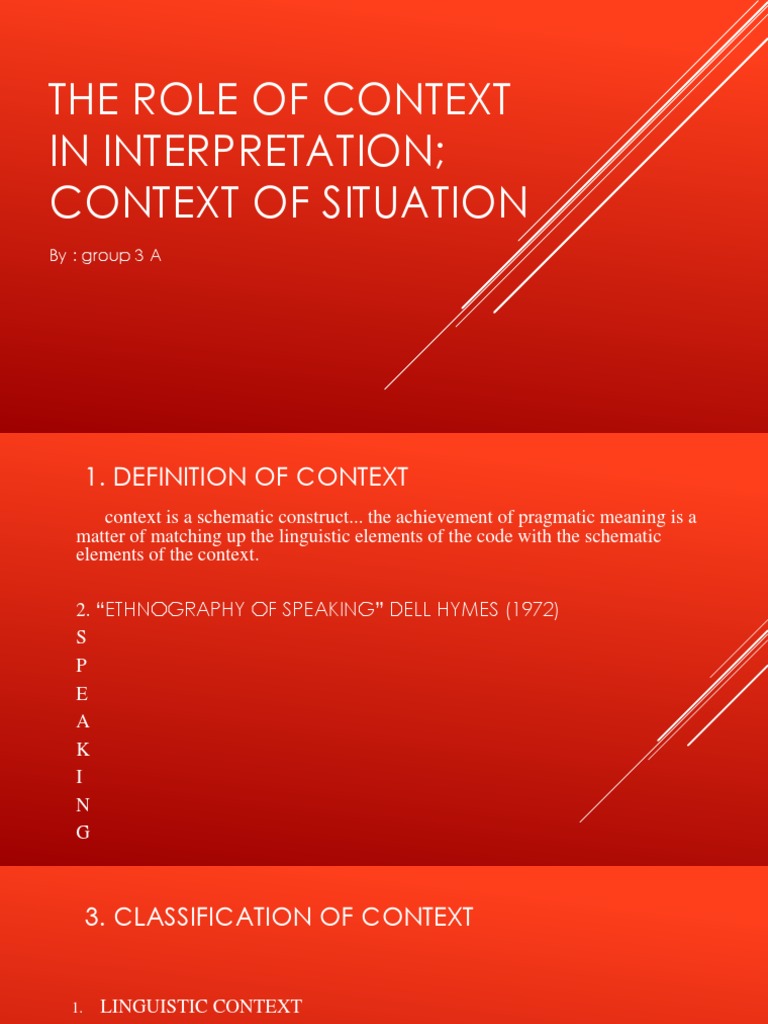 The Role of Context Interpretation | PDF | Human Communication | Symbols