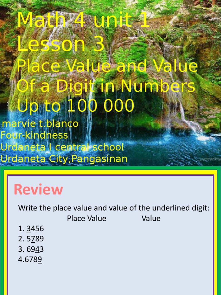 MATH Q1 Lesson 3 Place Value and Value of A Digit in Numbers Up To 100 ...