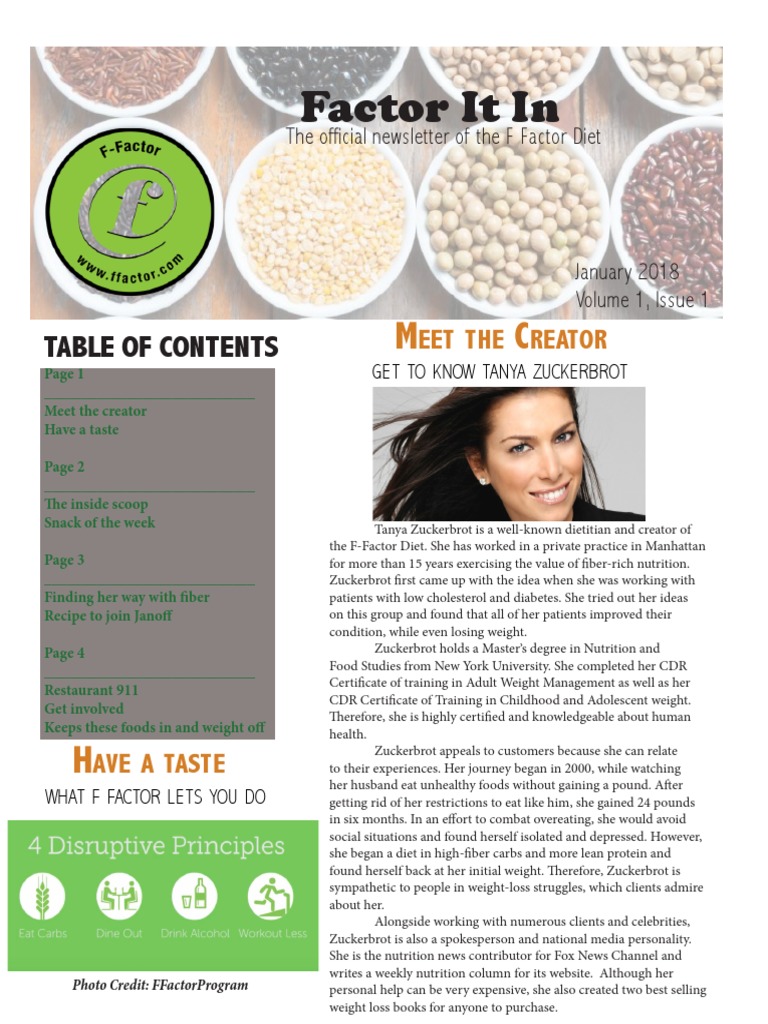 F Factor Newsletter | PDF | Dietary Fiber | Diet & Nutrition