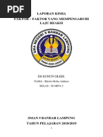 Laporan Praktikum Kimia Laju Reaksi | PDF | Teknologi & Rekayasa