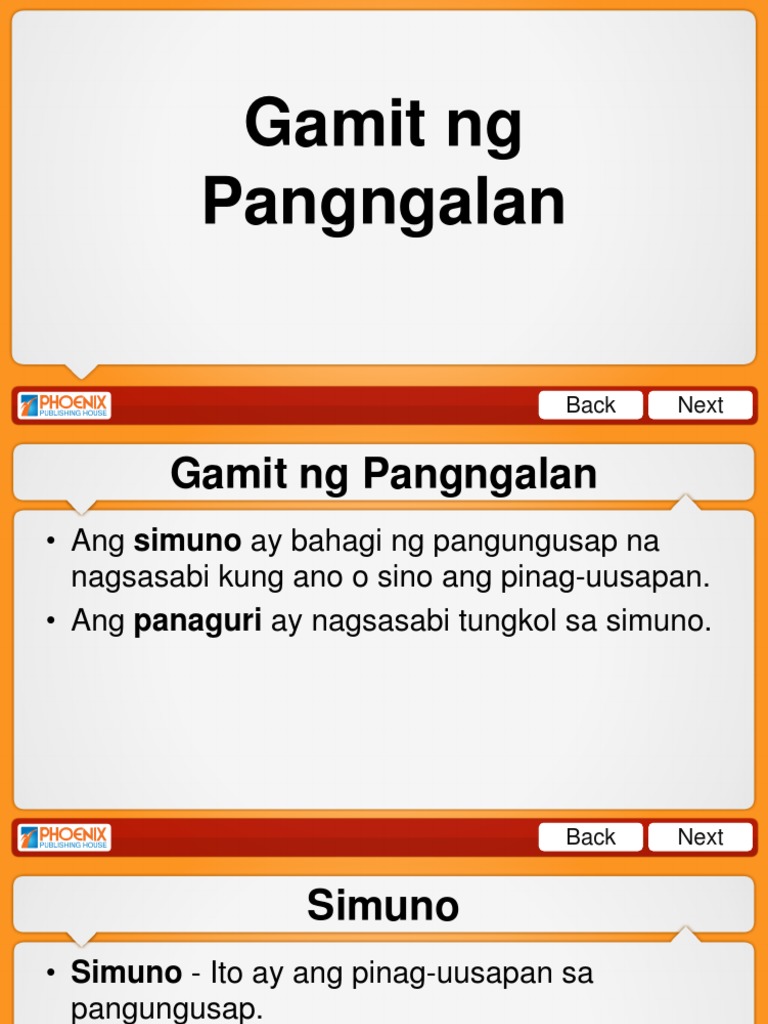 Gamit Ng Pangngalan