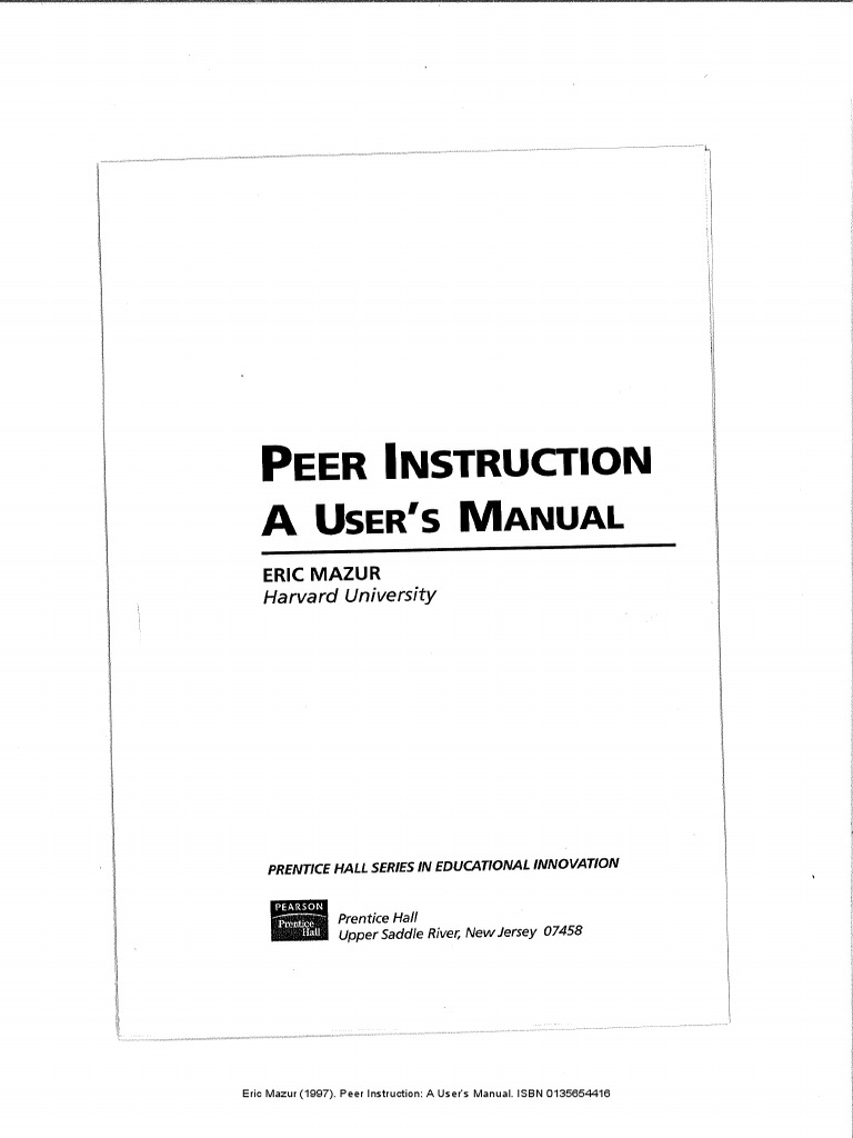 Mazur's Peer Instruction Manual 1997 | PDF | Empiricism | Knowledge ...