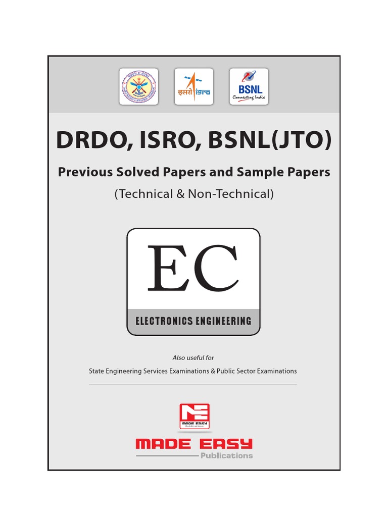 Drdo, Isro, BSNL (Jto) : Previous Solved Papers and Sample Papers | PDF ...