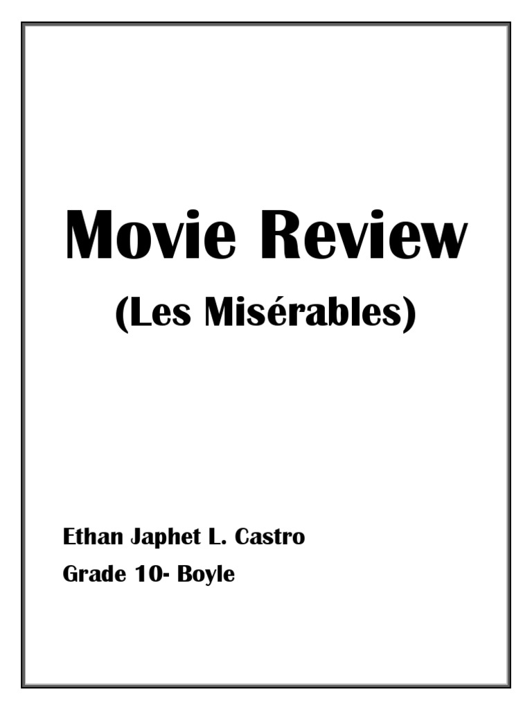 Movie Review: (Les Misérables) | Download Free PDF | Cosette | Marius ...