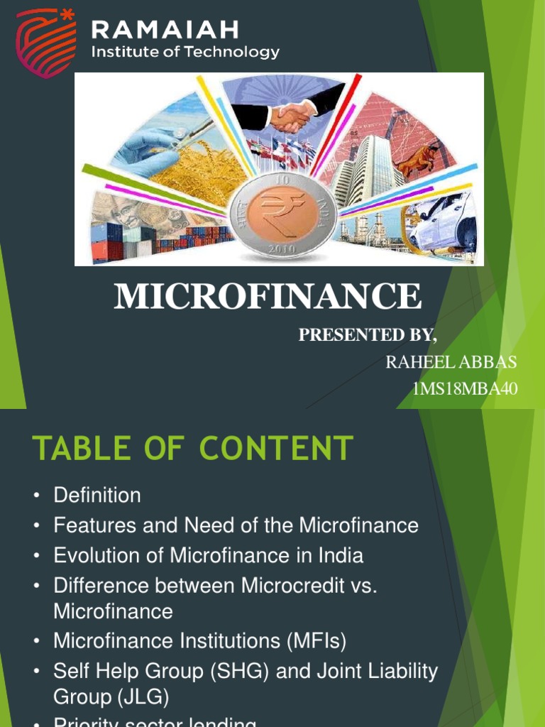 MicroFinance Raheel (1MS18MBA40) | PDF | Microfinance | Microcredit
