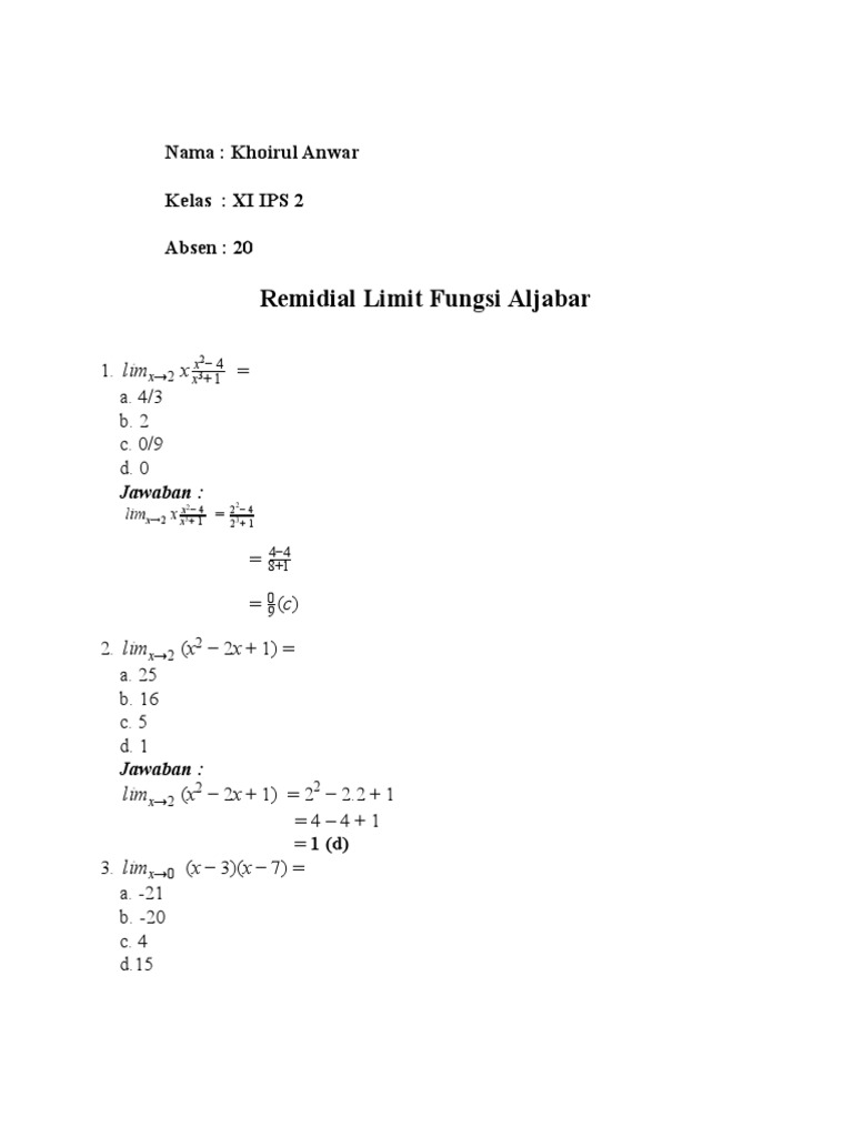 Contoh Soal MTK | PDF