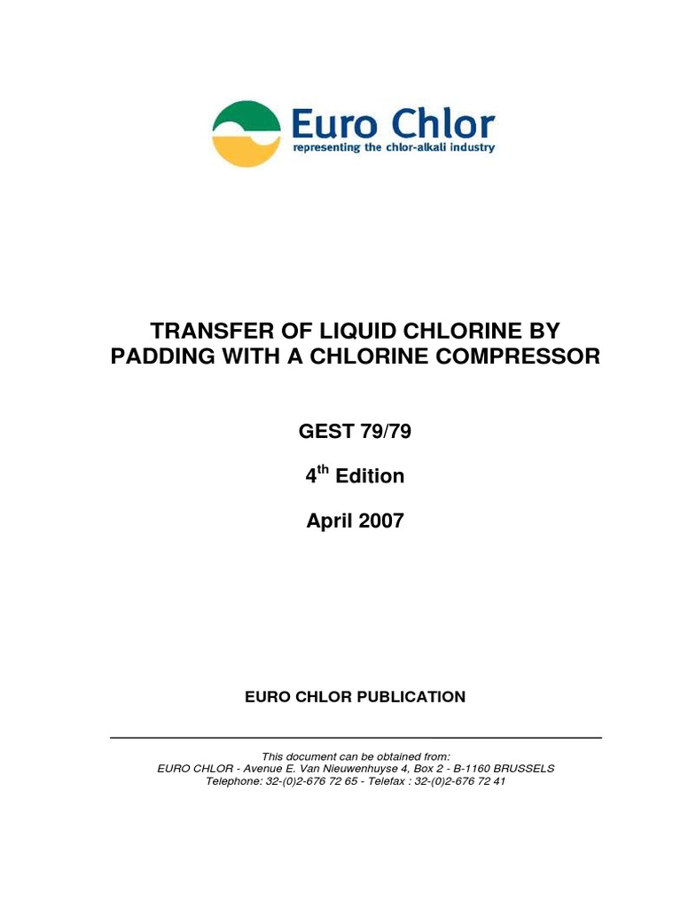 GEST 79 79 Edition 4 (Transfer of Liquid Chlorine by Padding With A ...