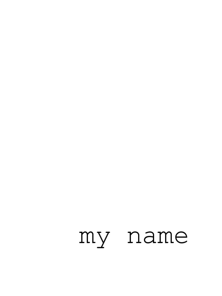 My Name | PDF