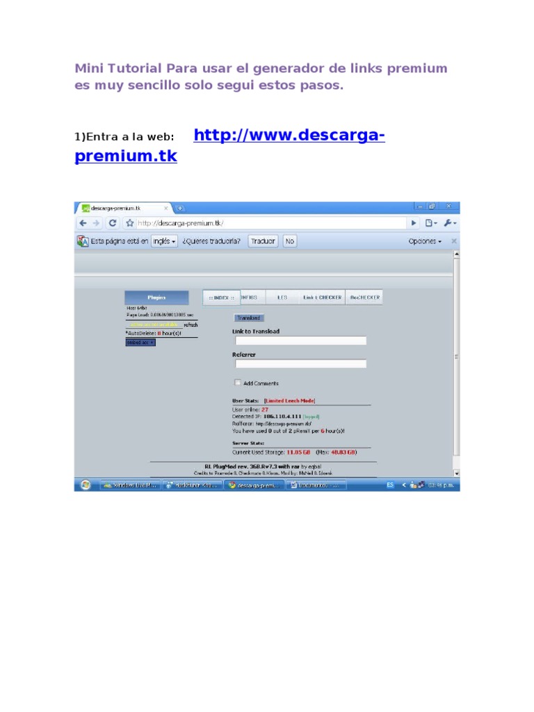 Mini Tutorial para Usar El Generador de Links Premium Es Muy Sencillo ...