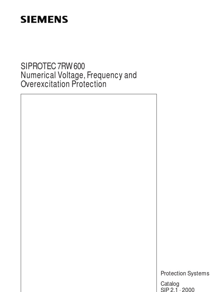 7RW600 Catalogue | PDF | Hertz | Relay