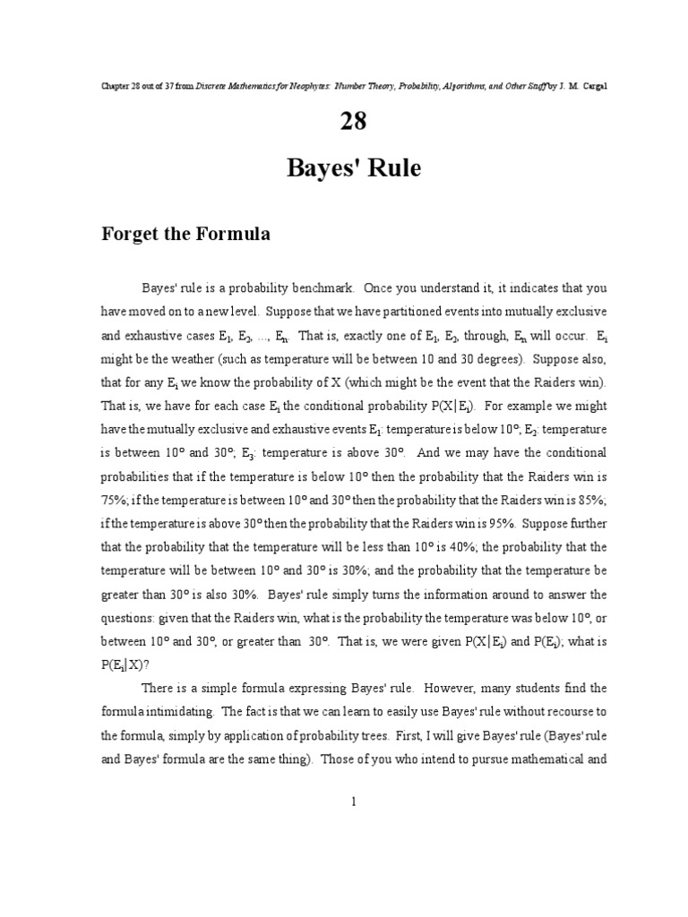 Understanding Bayes' Rule in Probability | PDF | Probability | Number ...