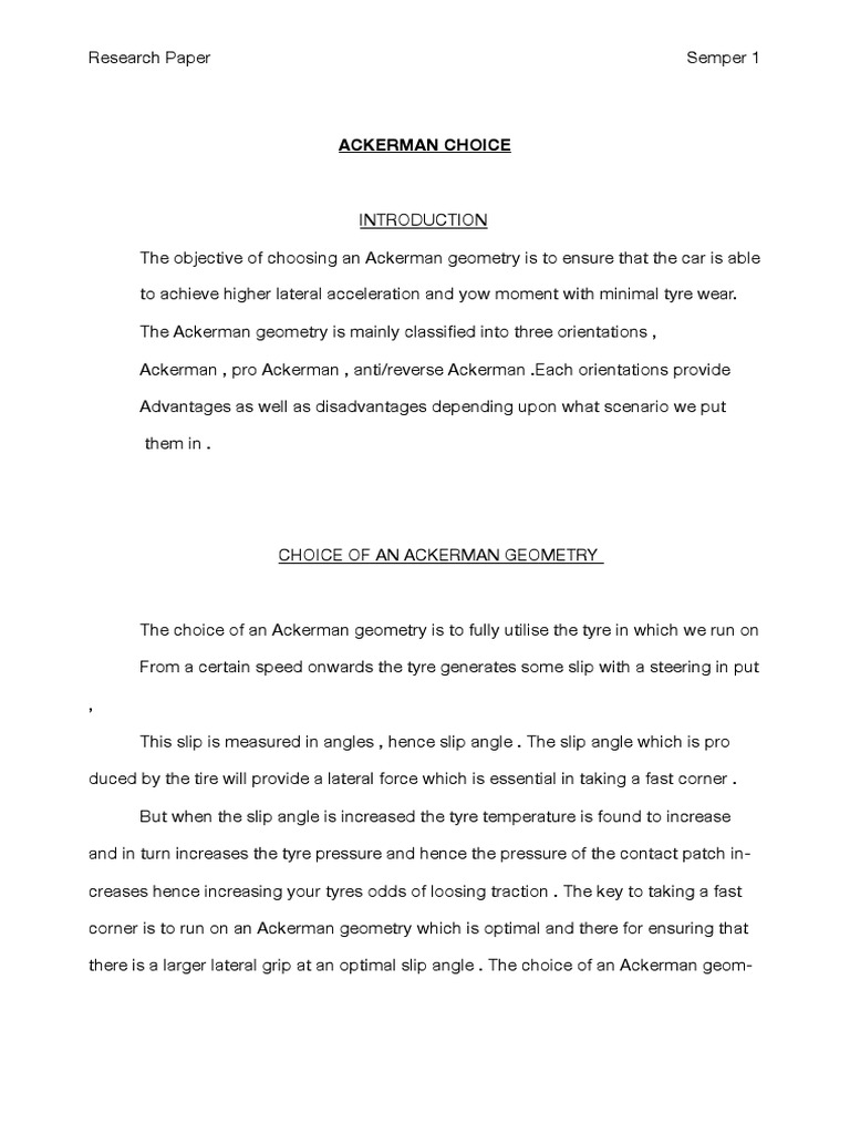 Ackerman Design PDF | PDF | Tire | Vehicle Technology