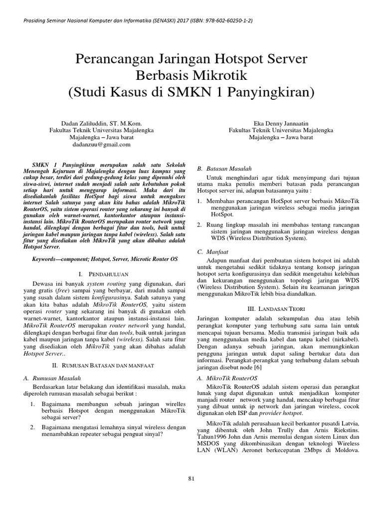 Perancangan Jaringan Hotspot Server Berbasis Mikrotik (Studi Kasus Di ... Perancangan Jaringan Hotspot Server Berbasis Mikrotik (Studi Kasus Di ...
