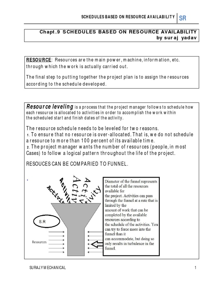 Resource Leveling: Chapt.9 Schedules Based On Resource Availability by ...