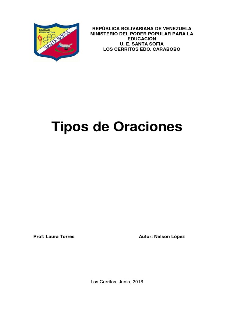 Tarea de Tipos de Oraciones | PDF | Ocio
