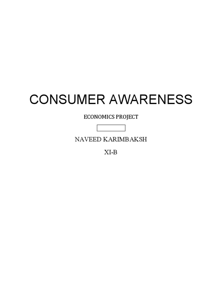 Consumer Awareness Project Guide | PDF | Consumer Protection | Consumer ...