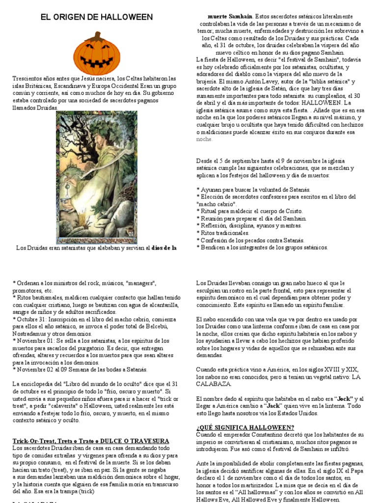 Origen satánico de Halloween | PDF | Víspera de Todos los Santos ...