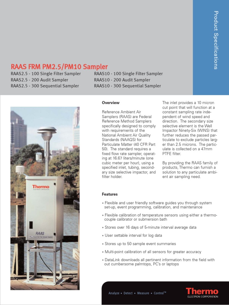 Thermo High Volume Sampler Brochure | PDF | Sensor | Flow Measurement