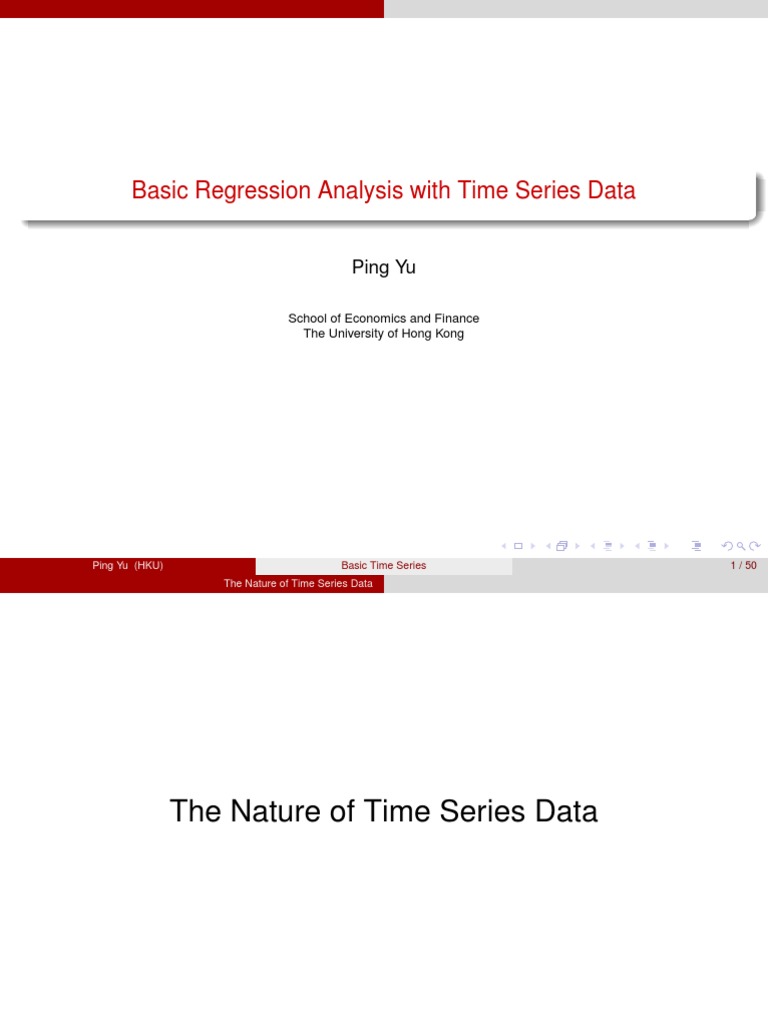 Basic Regression Analysis With Time Series Data Ping Yu Pdf