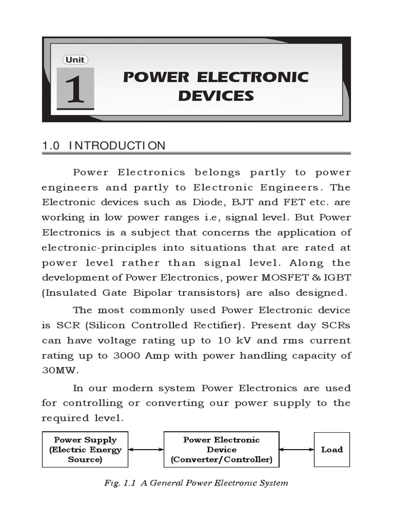 Unit - 1 Power Electronics-1 PDF | PDF | Power Electronics | Bipolar ...