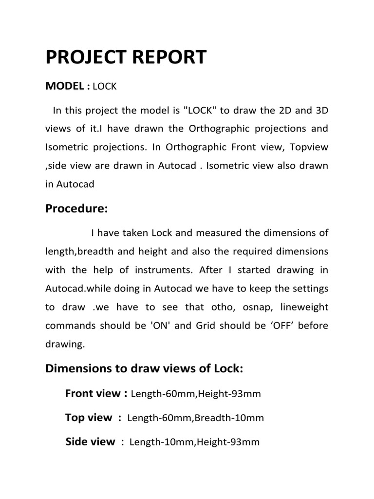 Autocad Project | PDF | Auto Cad | 3 D Computer Graphics