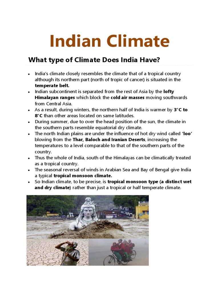 Indian Climate: What Type of Climate Does India Have? | PDF | Monsoon ...
