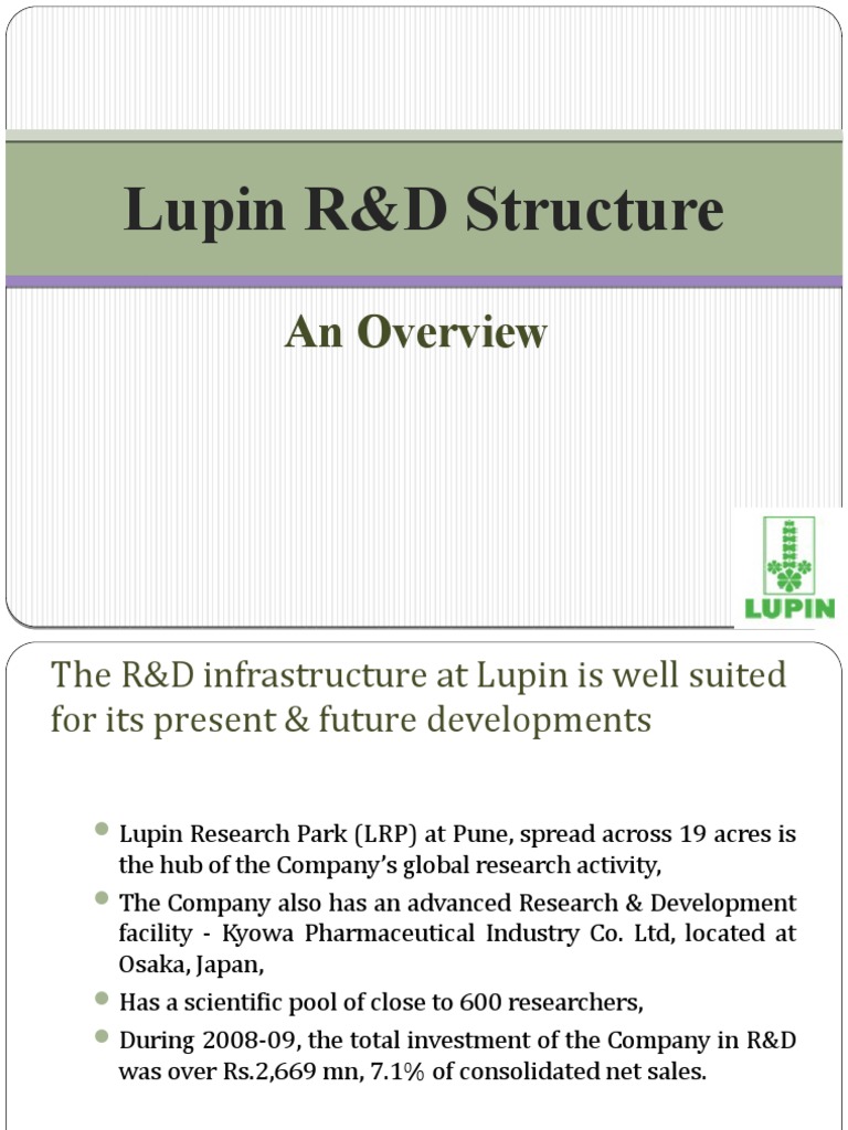 Lupin R&D Structure Roll No 3,6,11,15,17,40 | PDF | Life Sciences ...
