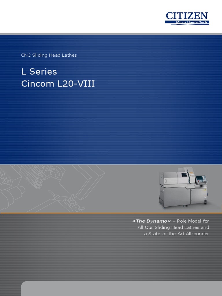 L Series Cincom L20-VIII: CNC Sliding Head Lathes | PDF | Numerical ...