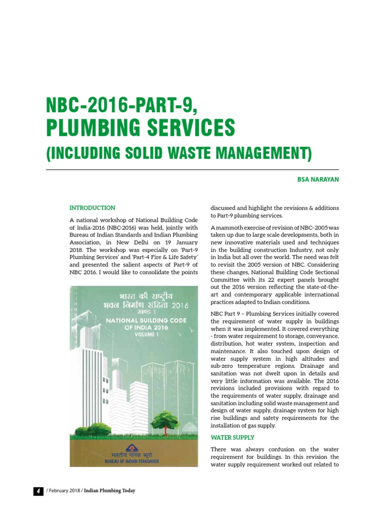 Plumbing Services: NBC-2016-PART-9 | PDF | Plumbing | Water Supply