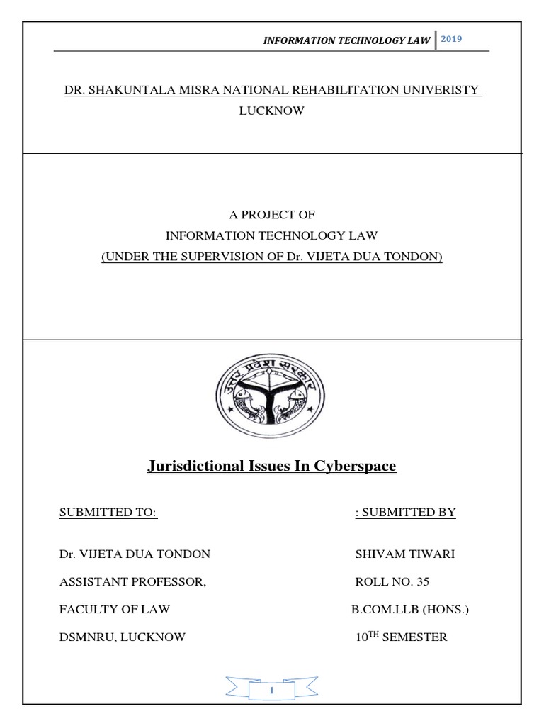 Jurisdictional Challenges in Cyberspace | PDF | Jurisdiction | Cybercrime