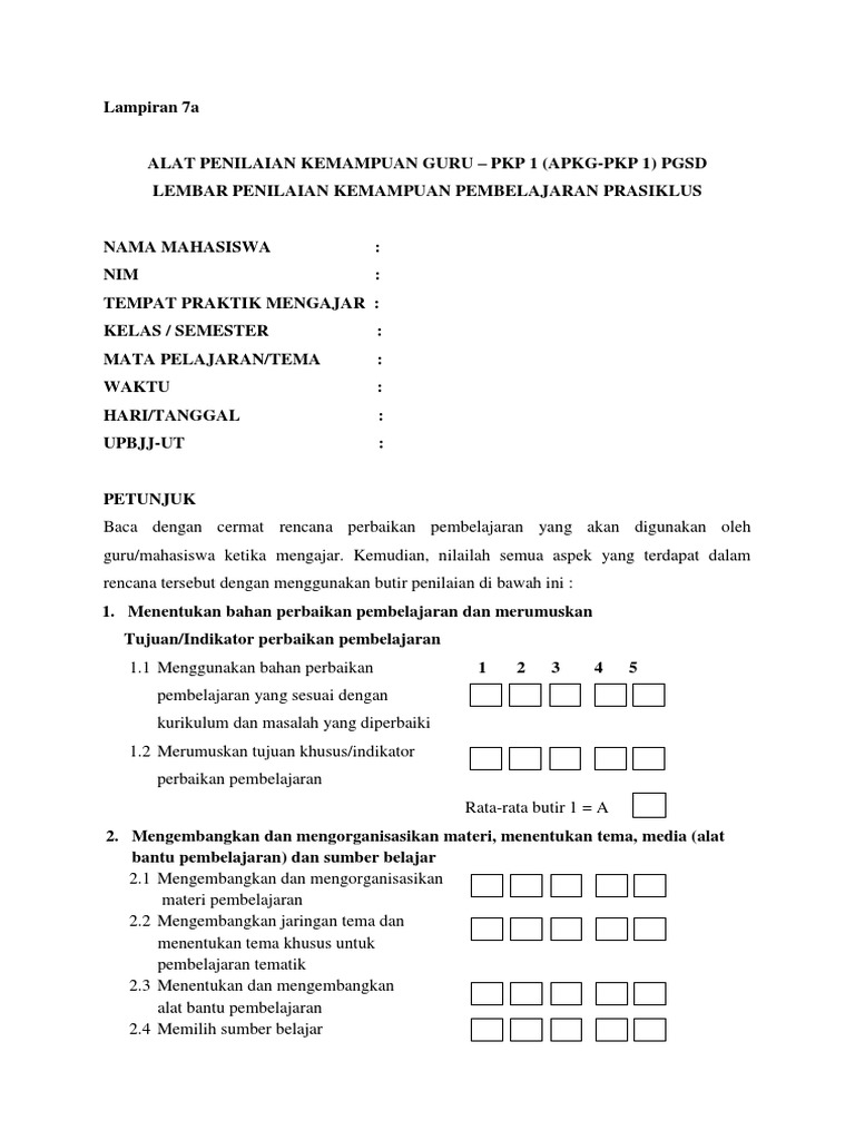 Contoh APKG 1 Dan APKG 2 PKP | PDF | Karier & Perkembangan | Kesehatan Holistik